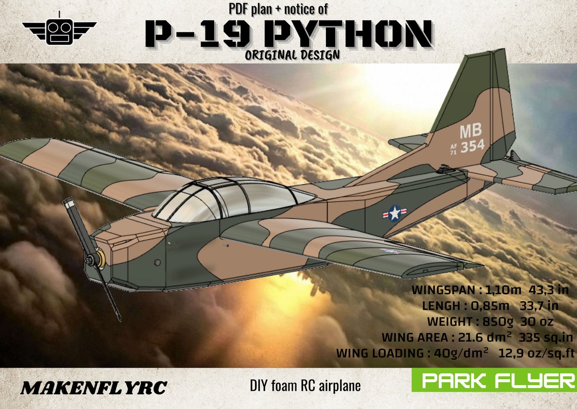 DIY Foam RC Plane - PDF Plan-p19 Python - Instant Download - Etsy Canada