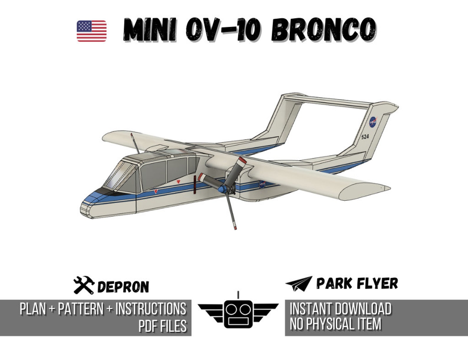 Mini OV-10 Bronco- Depron RC Airplane - PDF Plan and Pattern ...