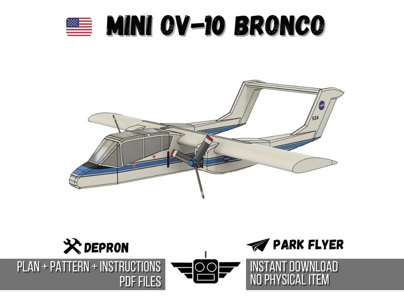 Mini OV-10 Bronco RC Airplane - Depron PDF Plan (digital Download) - Etsy