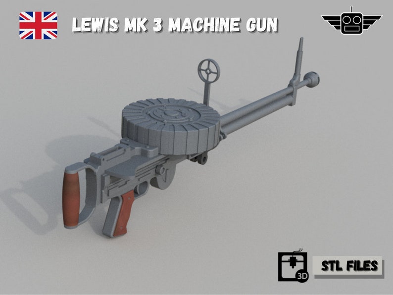 1/4 Scale LEWIS MK3 Machine Gun for Aeromodelling / RC Scale Model ...