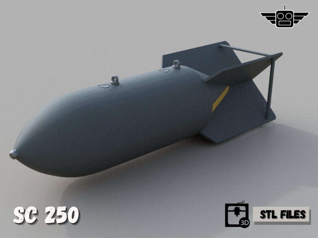 SC 250 Bomb Replica Set for Aeromodelling / RC Scale Model / Stl Files ...