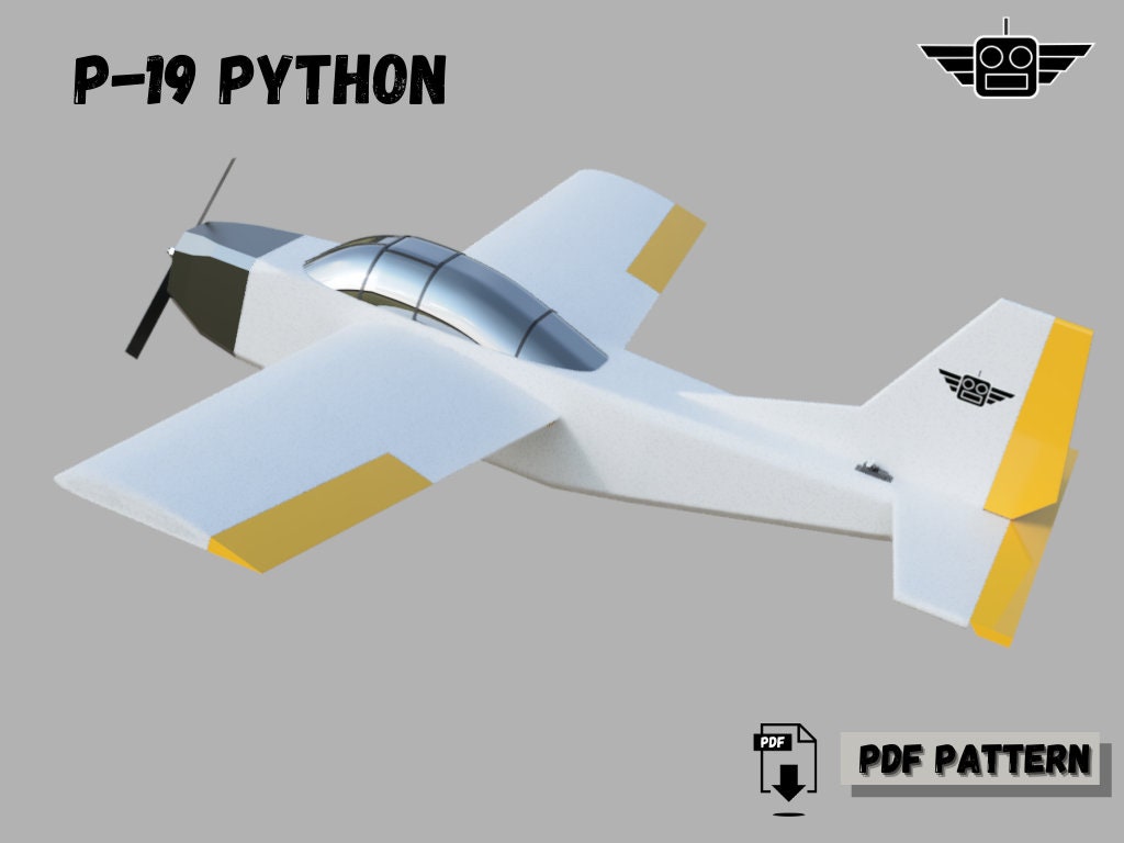 DIY Foam RC Plane PDF Plan-p19 Python Digital Product - Etsy Canada