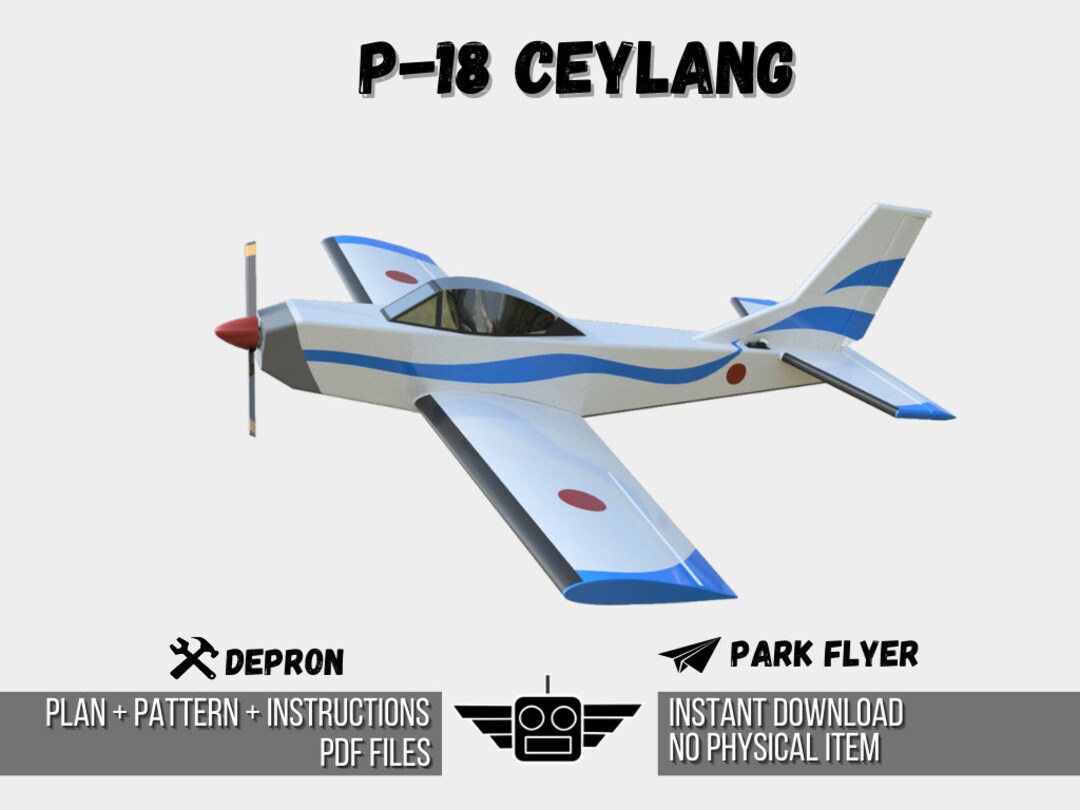 DIY Depron RC Airplane P18 Ceylang-pdf Plan and Template Parkflyer Fun ...