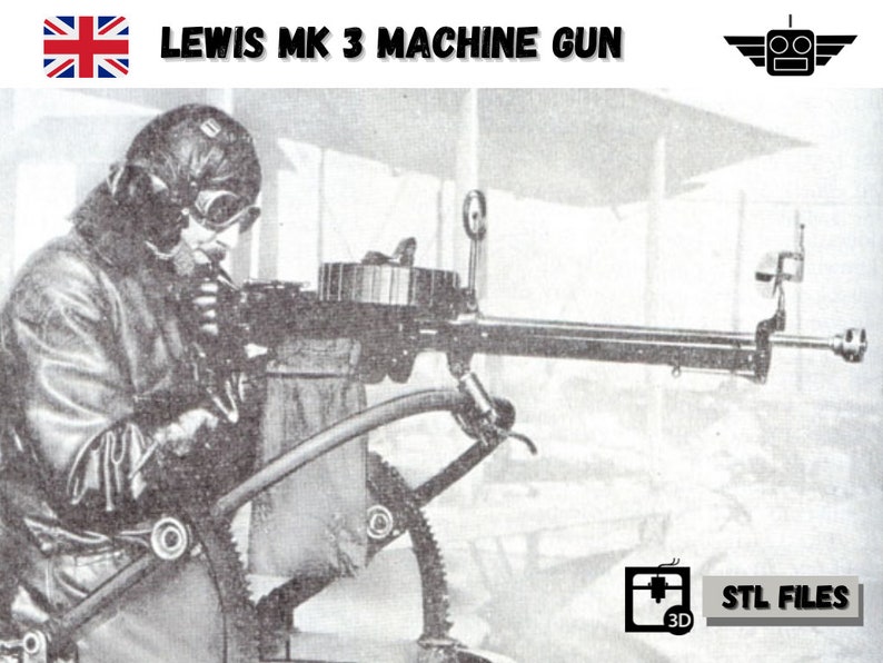 1/4 Scale LEWIS MK3 Machine Gun for Aeromodelling / RC Scale Model ...
