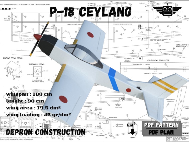 DIY Depron RC Airplane -P18 Ceylang-pdf Plan and Template - Parkflyer ...
