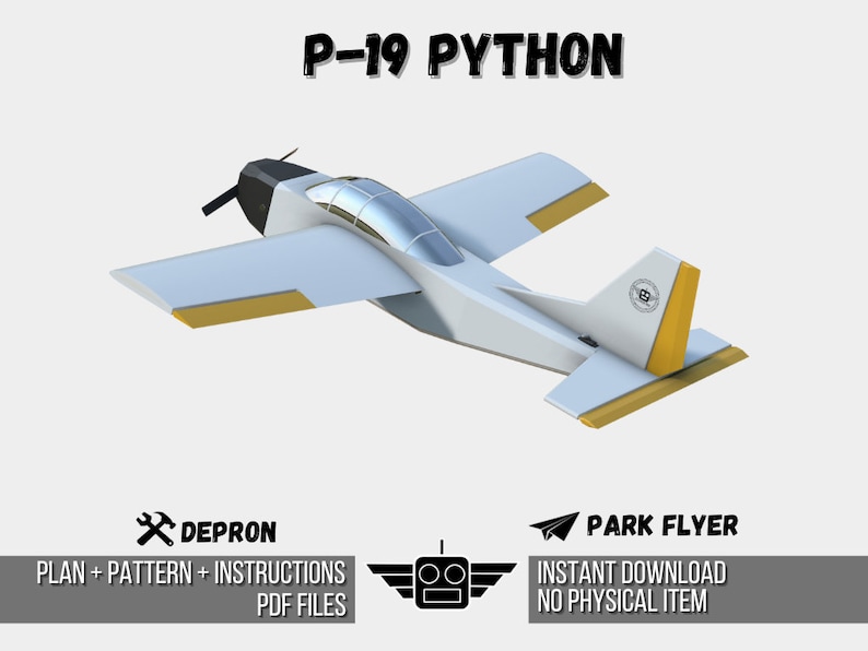 DIY Foam RC Plane - PDF Plan-p19 Python - Instant Download - Etsy