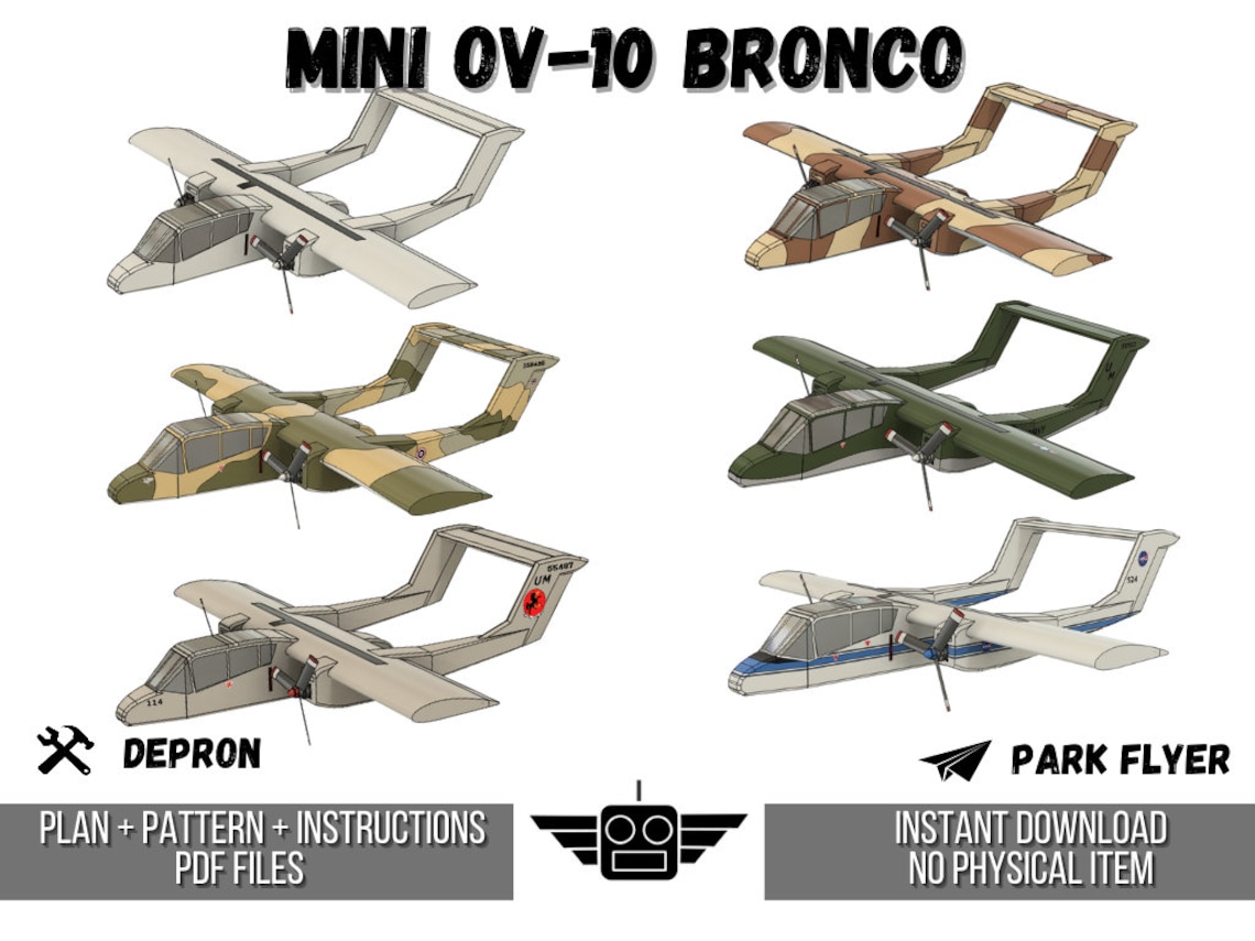 Mini OV-10 Bronco- Depron RC Airplane - PDF Plan and Pattern ...