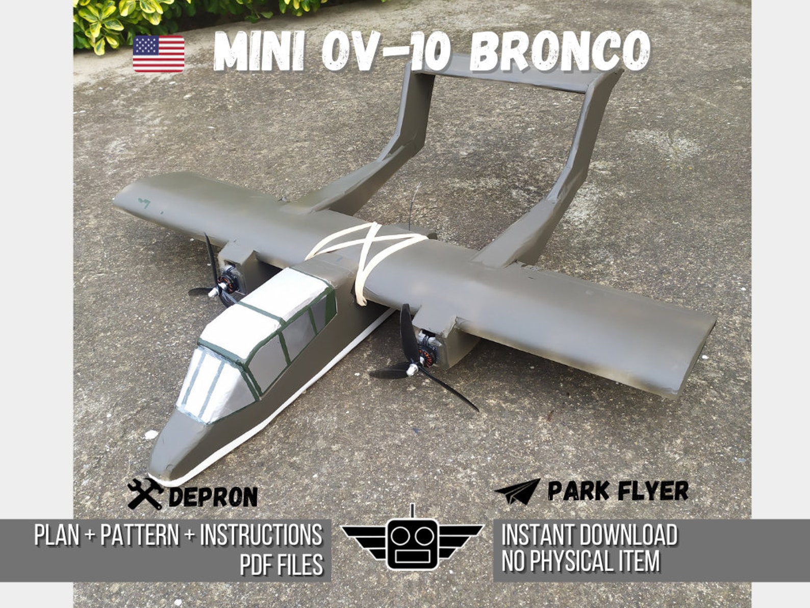 Mini OV-10 Bronco- Depron RC Airplane - PDF Plan and Pattern ...