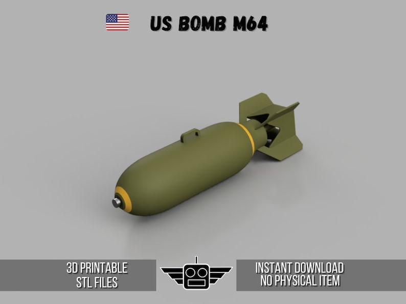 AN/M64 USA Bomb Replica STL Files for 3D Printing (instant Download) - Etsy