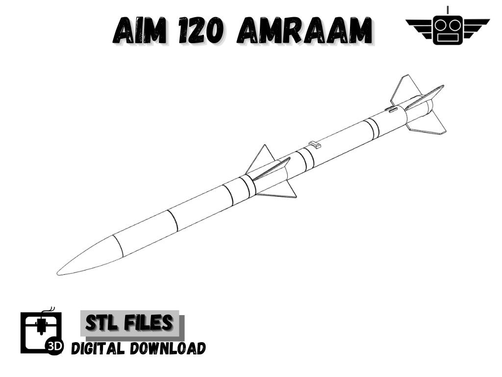 AIM 120 AMRAAM Missile Replica STL Files for 3D Printing (digital ...