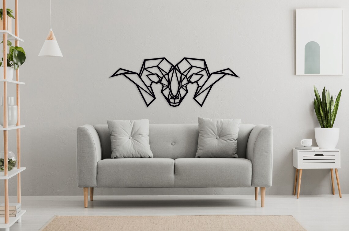 Wall panel Polygonal Ram. Geometric Cnc files DXF CDR SVG | Etsy