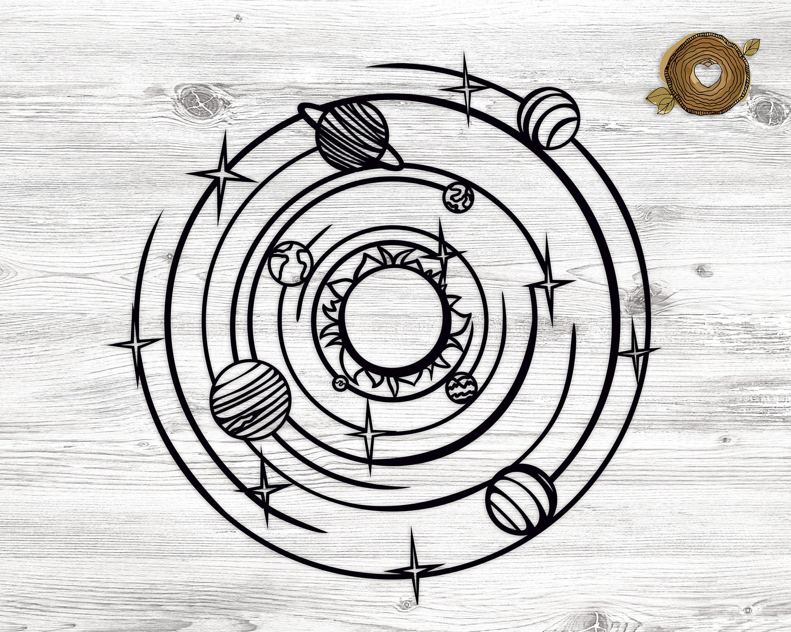 Solar System SVG Planets Silhouette svg Galaxy Wall Art Svg | Etsy