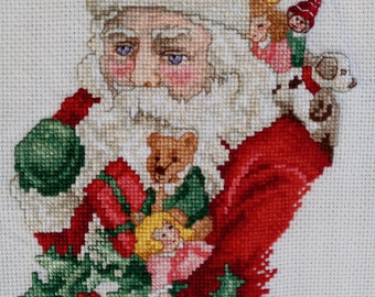 Completed Cross Stitch Santa - Etsy