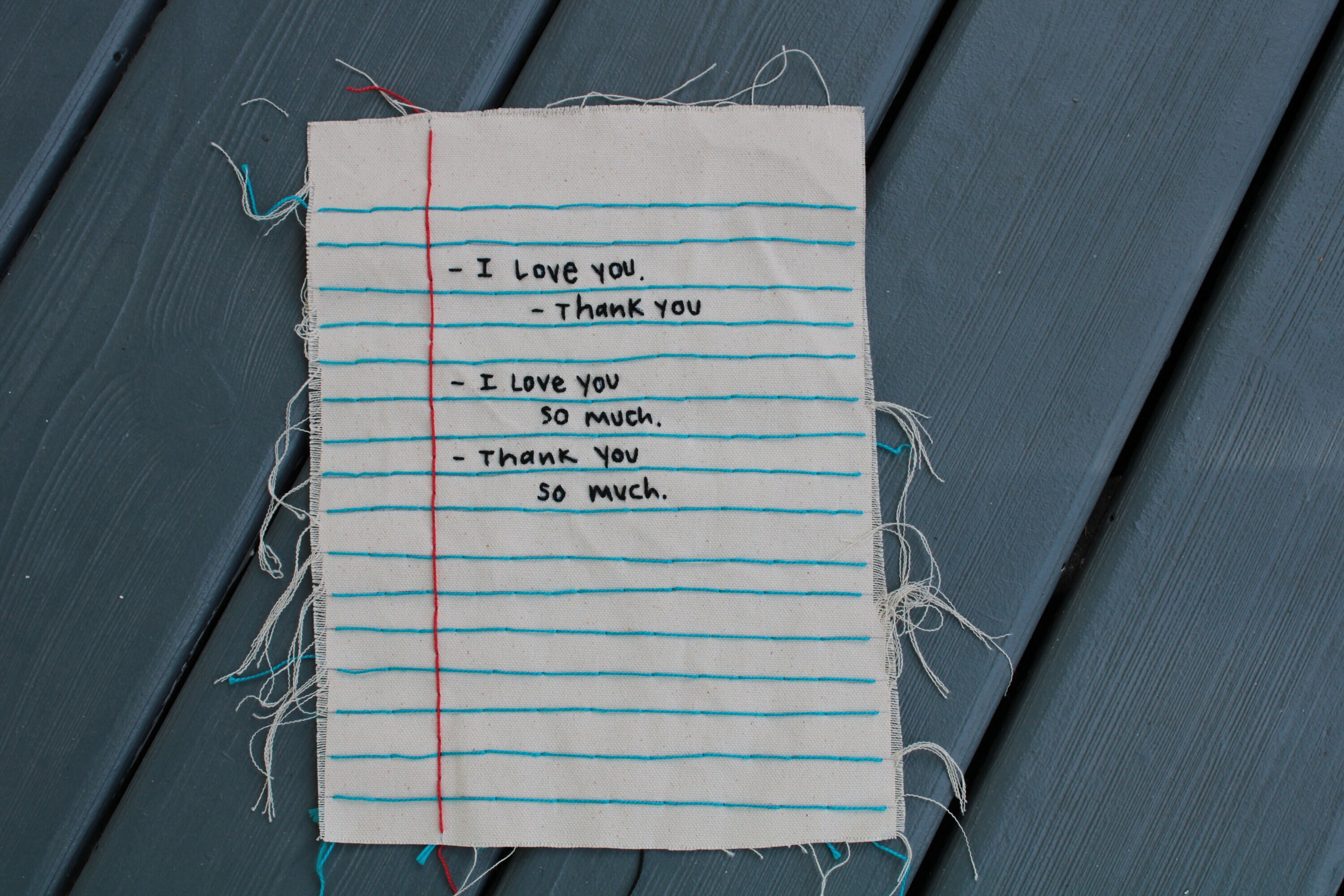 Custom Embroidered Wall Art Notebook Page - Etsy