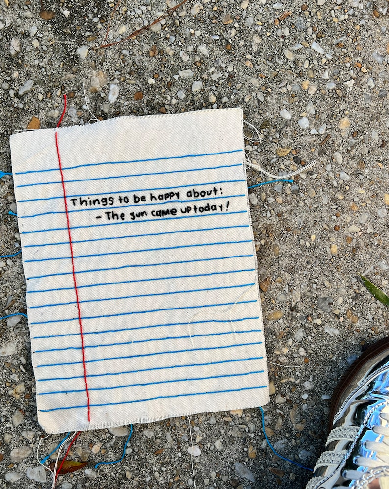 Custom Embroidered Wall Art Notebook Page - Etsy