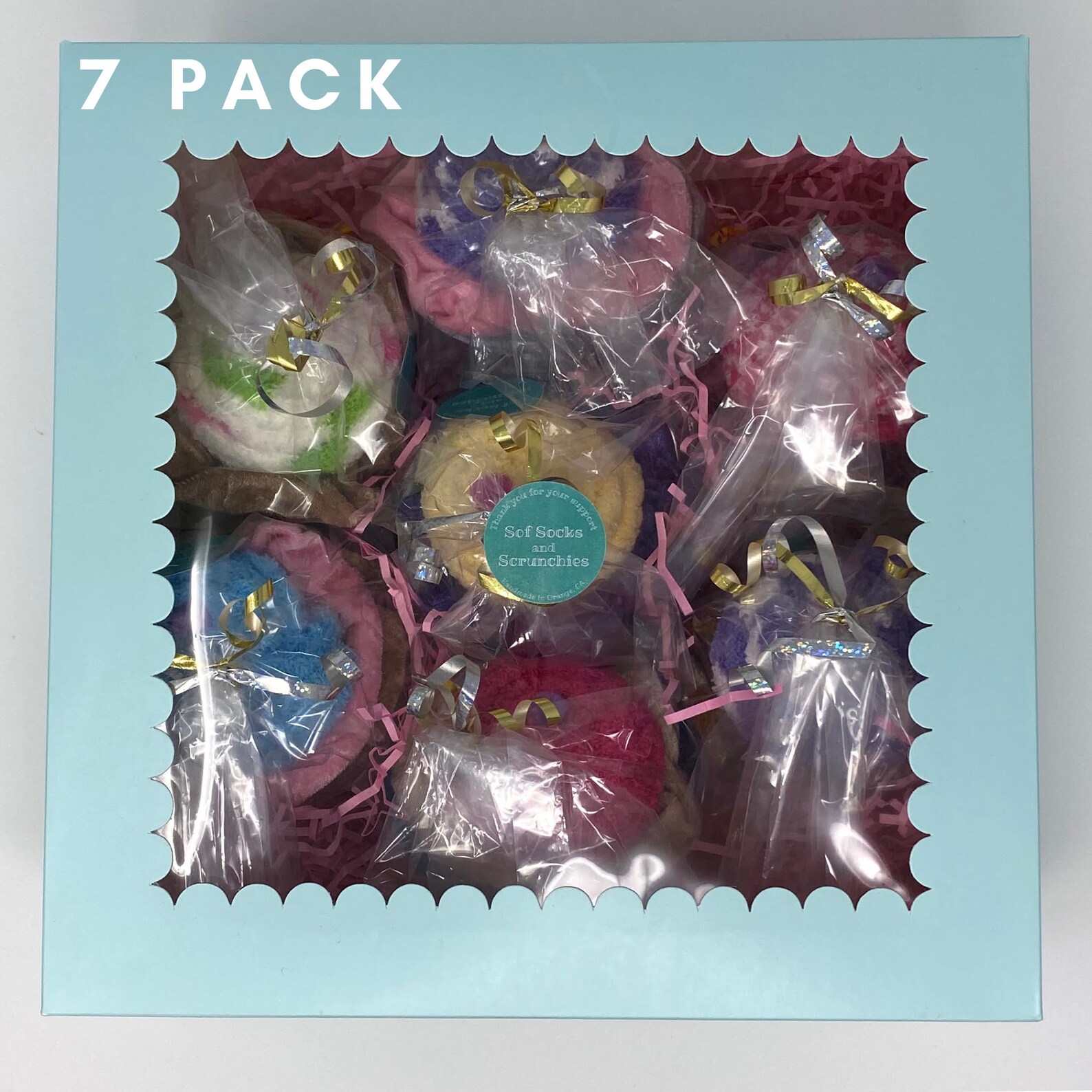 Fuzzy Sock Cupcakes With Scrunchies. Birthday Gift, Get Well, Care Pack ...