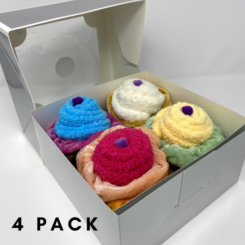 Birthday Fuzzy Sock Cupcakes With Scrunchies. Birthday Gift, Party ...