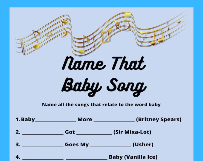 Name That Baby Song, Baby Shower Games, Printable Games, Guess the Baby ...