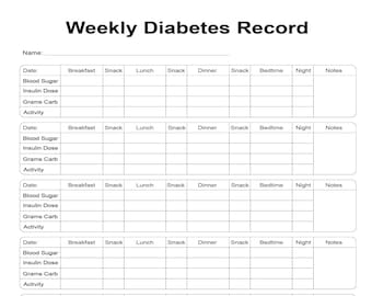 Diabetic diary | Etsy