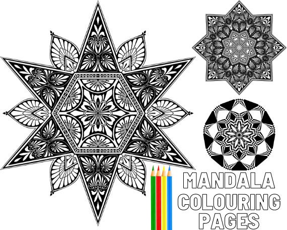 10 Mandala Coloring Pagesprintable Coloring Pagesadult | Etsy