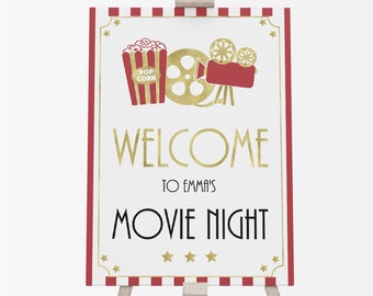 Birthday Movie Night Sign - Etsy