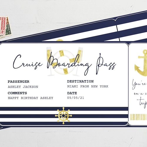 Editable Cruise Boarding Pass Printable Cruise Ticket Custom - Etsy UK