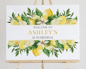 Lemon Theme Welcome Sign - Etsy