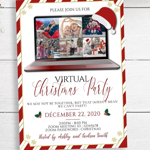 Editable Virtual Christmas Party Invitation Christmas Toast - Etsy
