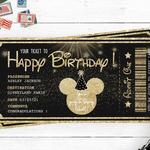 Disney Surprise Scratch off Ticket Disney Announcement Card | Etsy UK