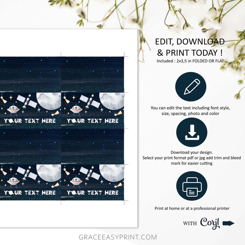 Space Dinosaur Food Labels Space Place Card Galaxy Food - Etsy