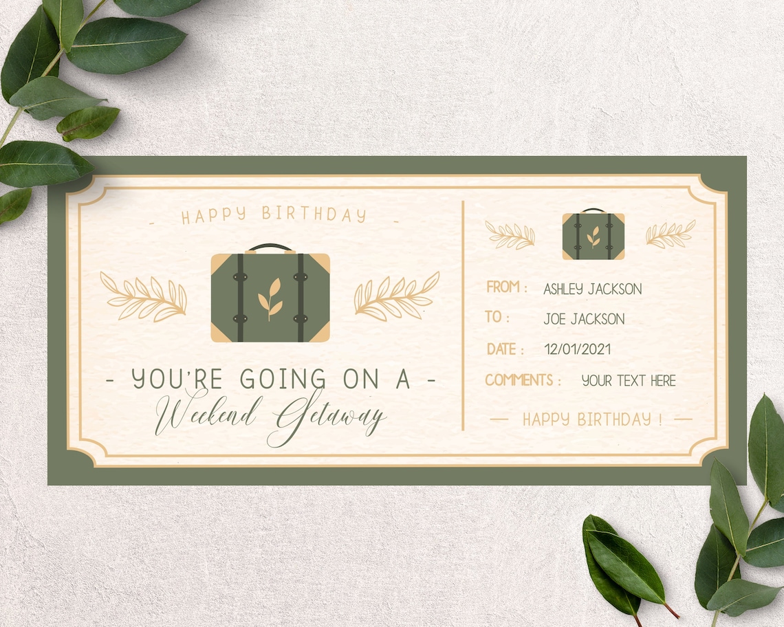 Weekendje Weg voucher reisvoucher Verjaardagsreis Weg - Etsy Nederland