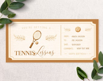 Tennis Ticket Voucher - Etsy