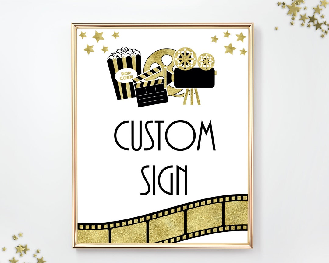 MOVIE NIGHT DECOR Custom Sign Sign Editable Template - Etsy