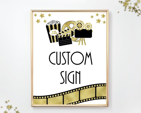 MOVIE NIGHT DECOR Custom Sign Sign Editable Template - Etsy