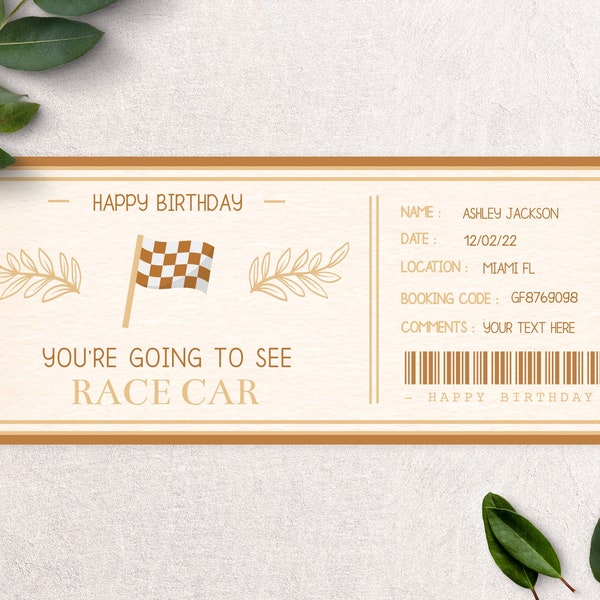 Formula 1 Birthday Ticket - Etsy