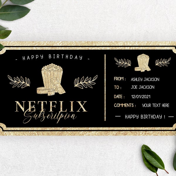 Netflix Subscription Voucher - Etsy