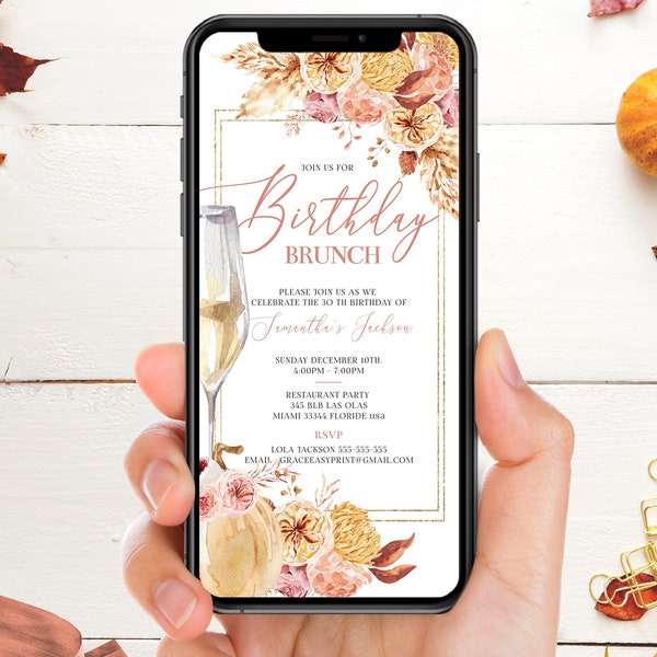 Fall Brunch Invitation - Etsy