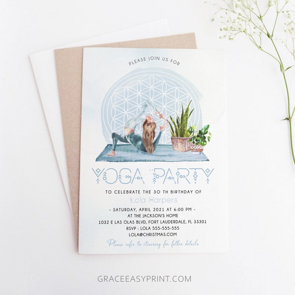 Yoga Birthday Party - Etsy