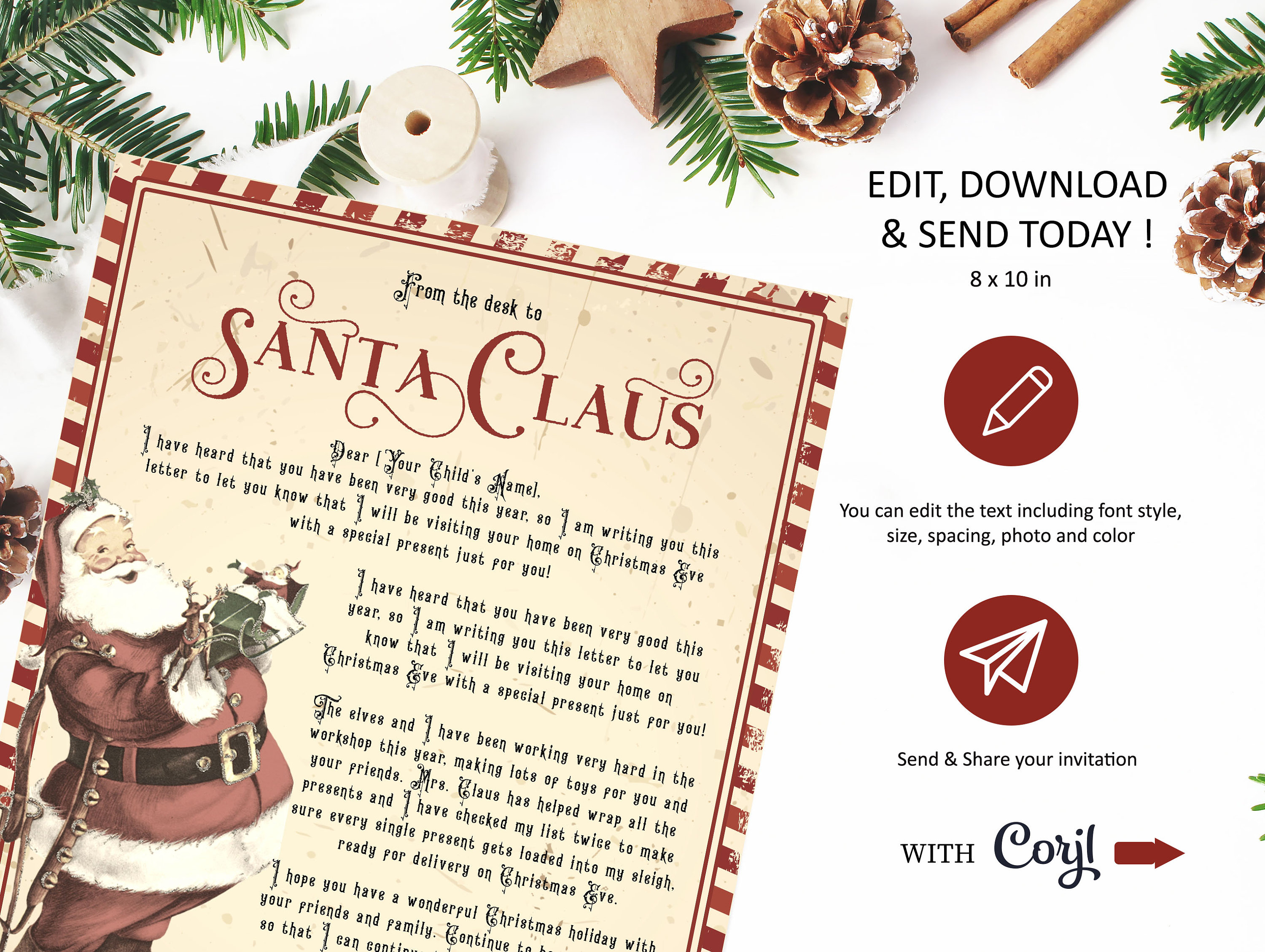 Vintage Letter From Santa Template