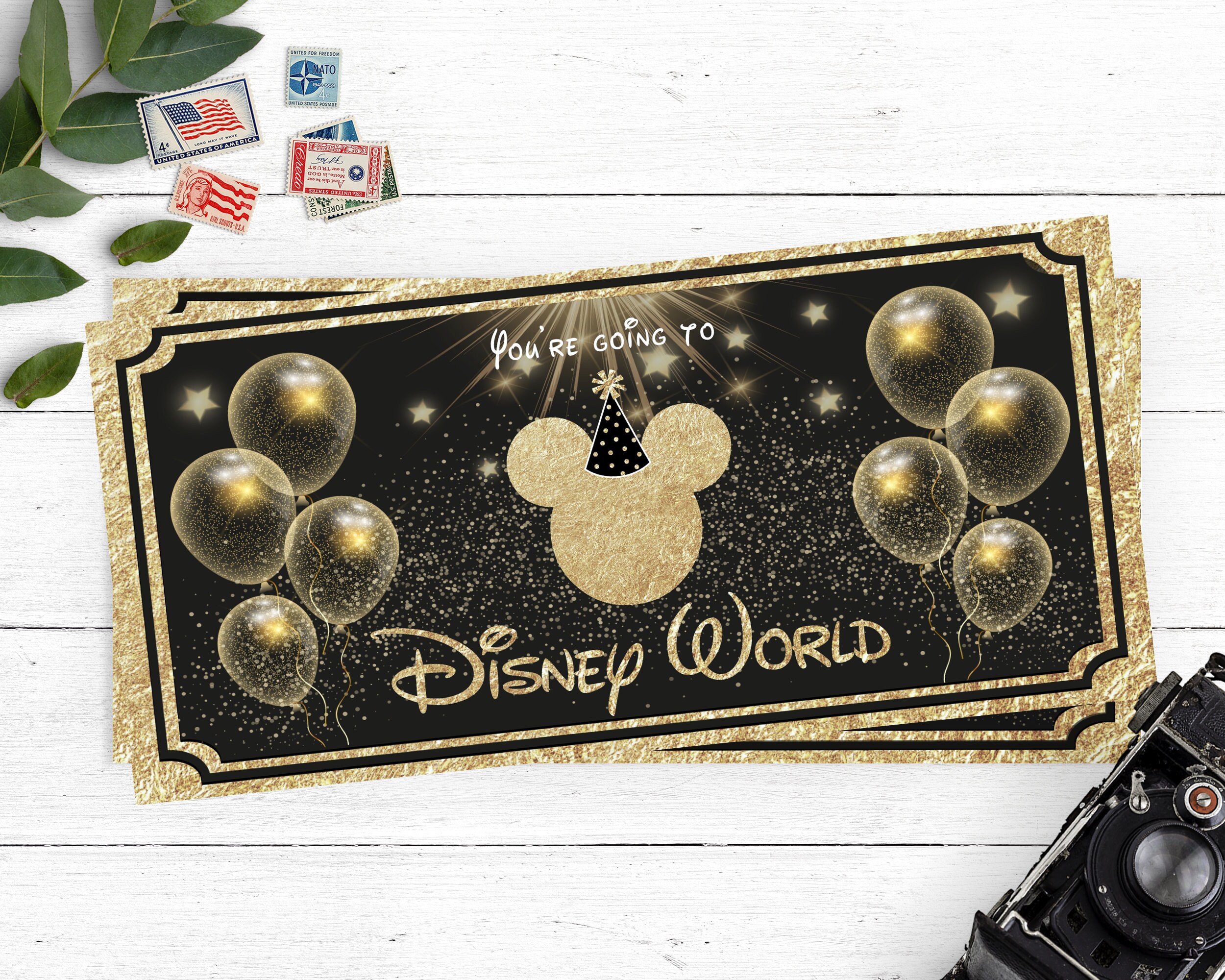 Ticket to Walt Disney World Happy Birthday Surprise Disney - Etsy