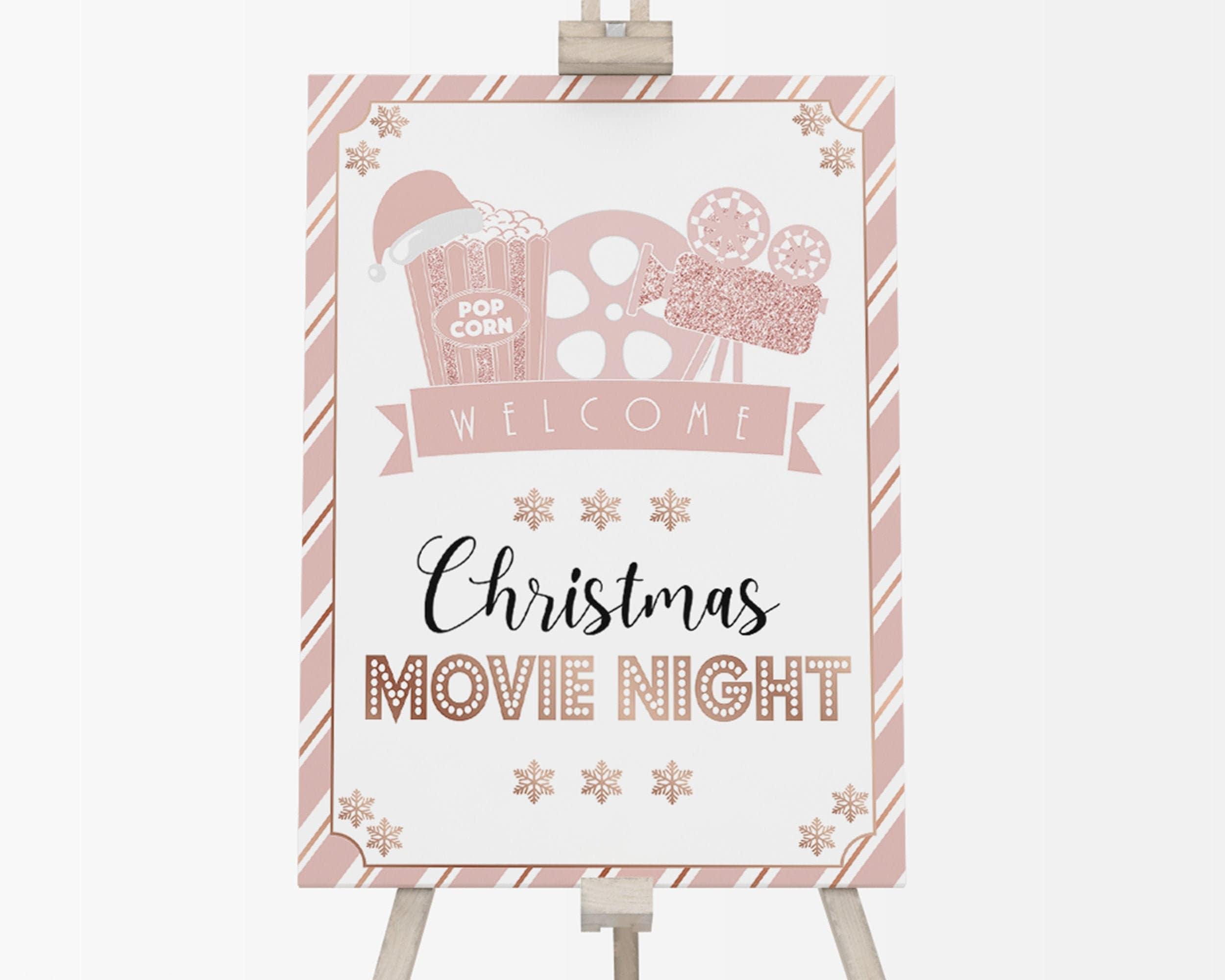 CHRISTMAS MOVIE NIGHT Welcome Sign Christmas Sign Christmas - Etsy