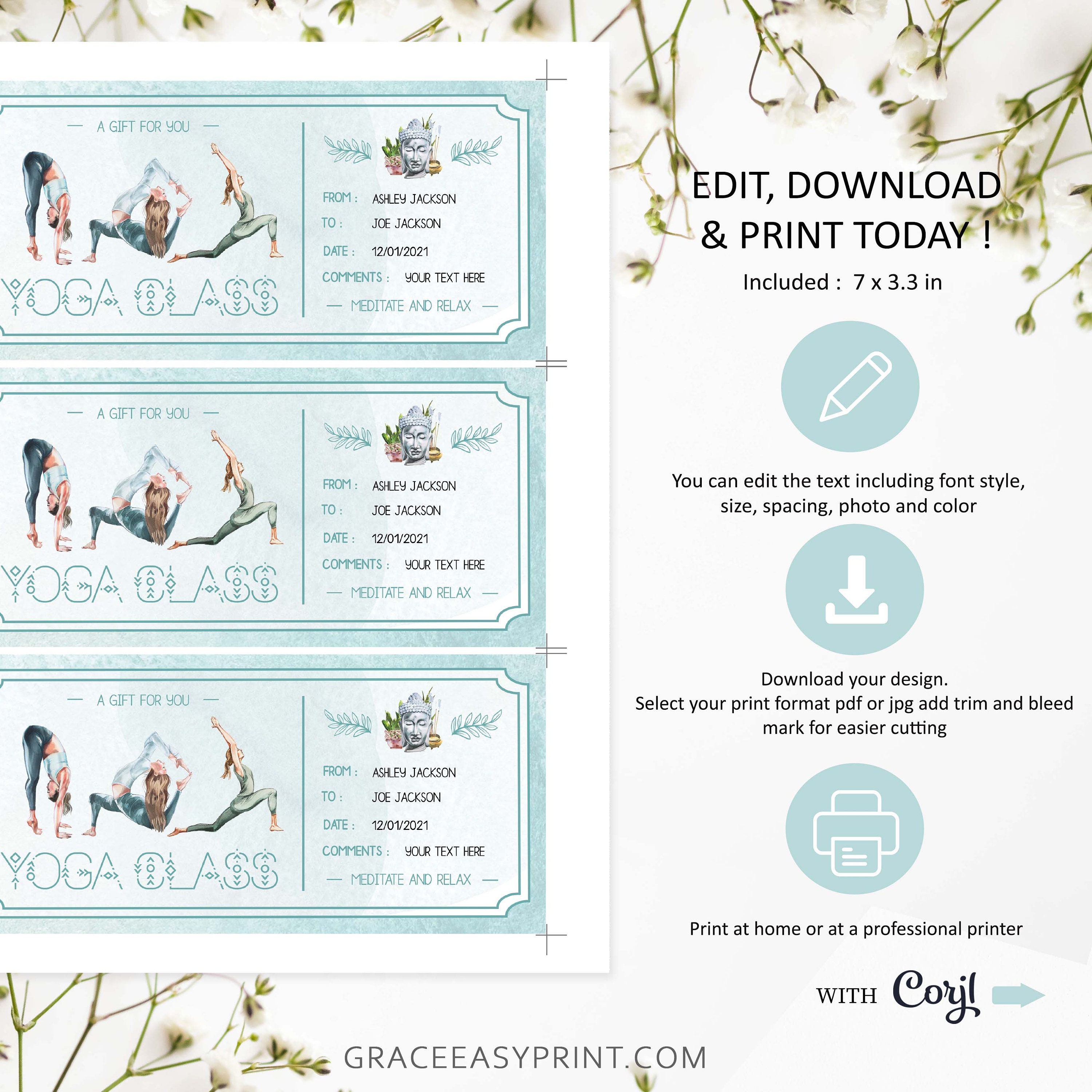 Yoga Class Voucher Yoga Events Ticket Masterclass Voucher - Etsy
