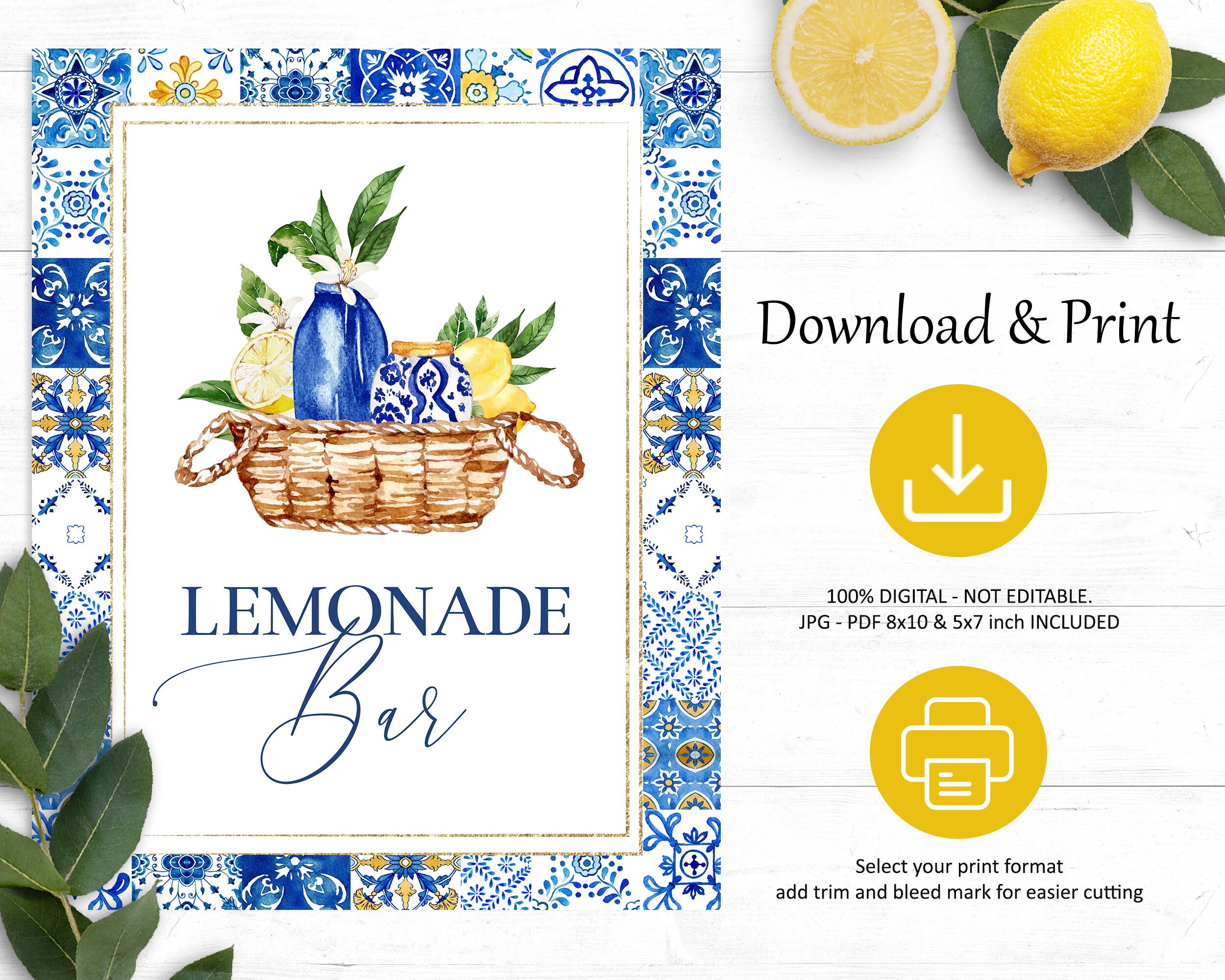 Delightful Lemonade Bar Sign Perfect for Adding a Citrusy - Etsy