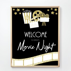 MOVIE NIGHT SIGN Welcome Signsign Editable Sign Editable - Etsy