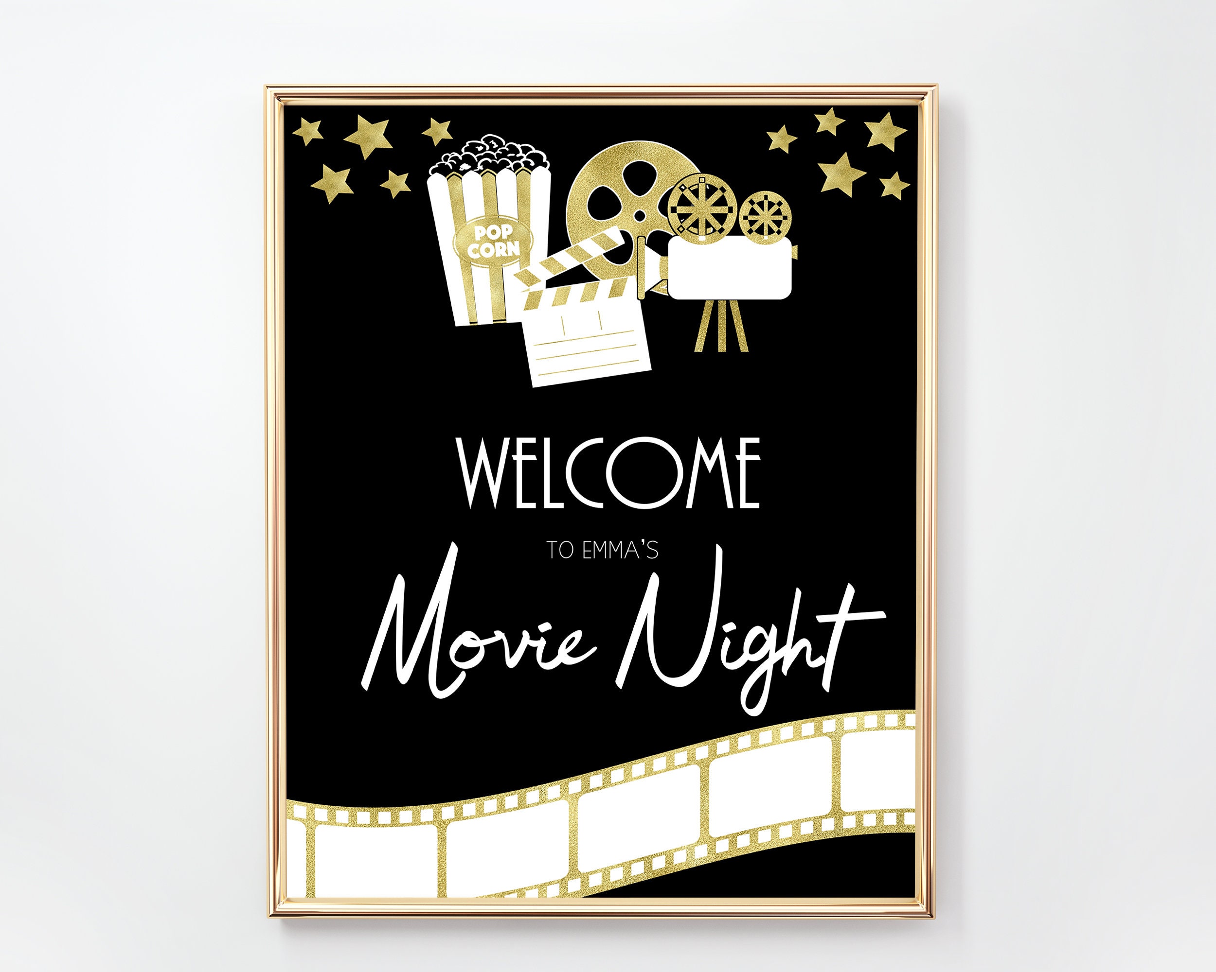 MOVIE NIGHT SIGN Welcome Signsign Editable Sign Editable - Etsy