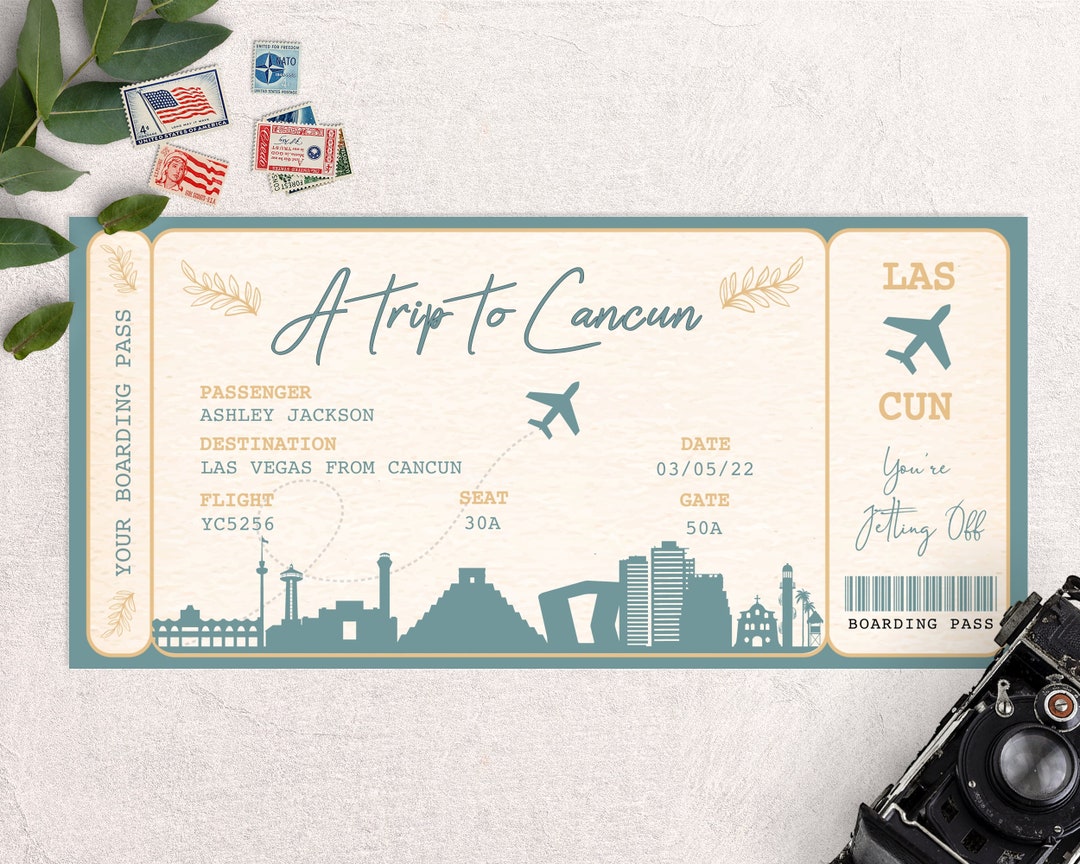 Boarding Pass to Cancun, Trip to Mexico, Boarding Pass, Surprise Flight ...