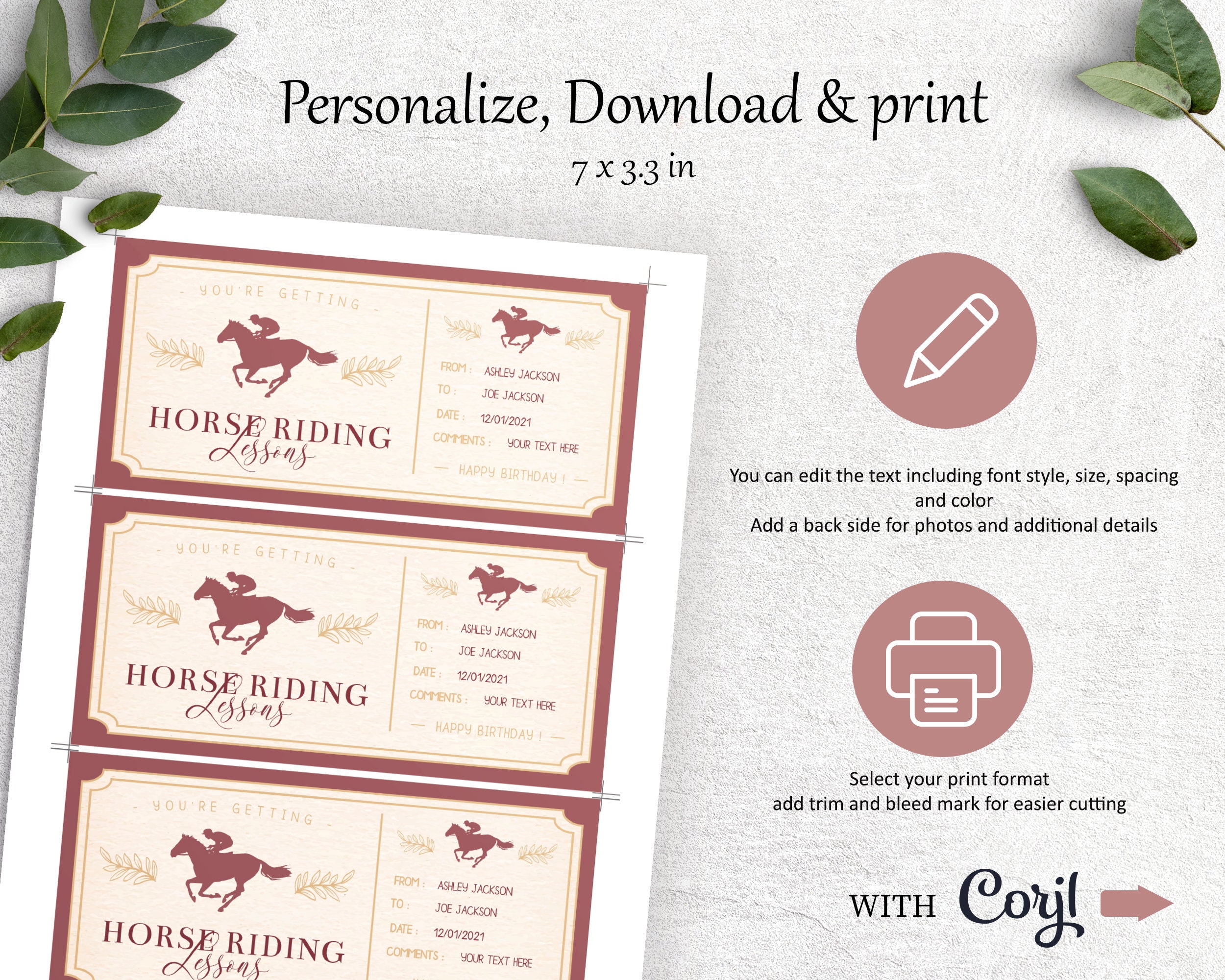 HORSE RIDING TICKET Surprise Vacation Trip Reveal Gift - Etsy