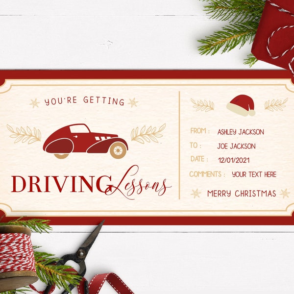 Printable Driving Lesson Voucher - Etsy UK