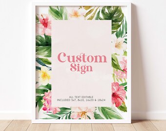 Tropical Birthday Sign - Etsy