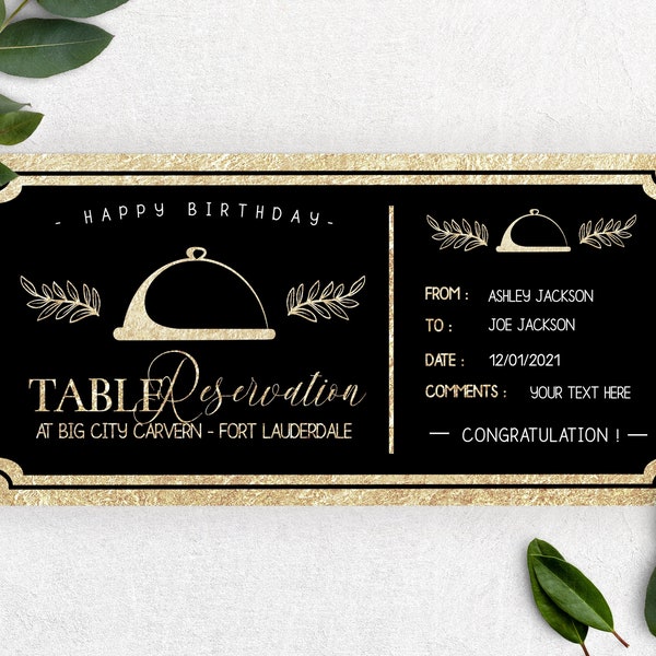 Hotel Reservation Gift Certificate Template - Etsy